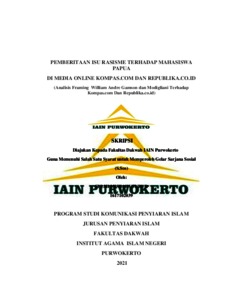 PEMBERITAAN ISU RASISME TERHADAP MAHASISWA PAPUA DI MEDIA ONLINE KOMPAS ...